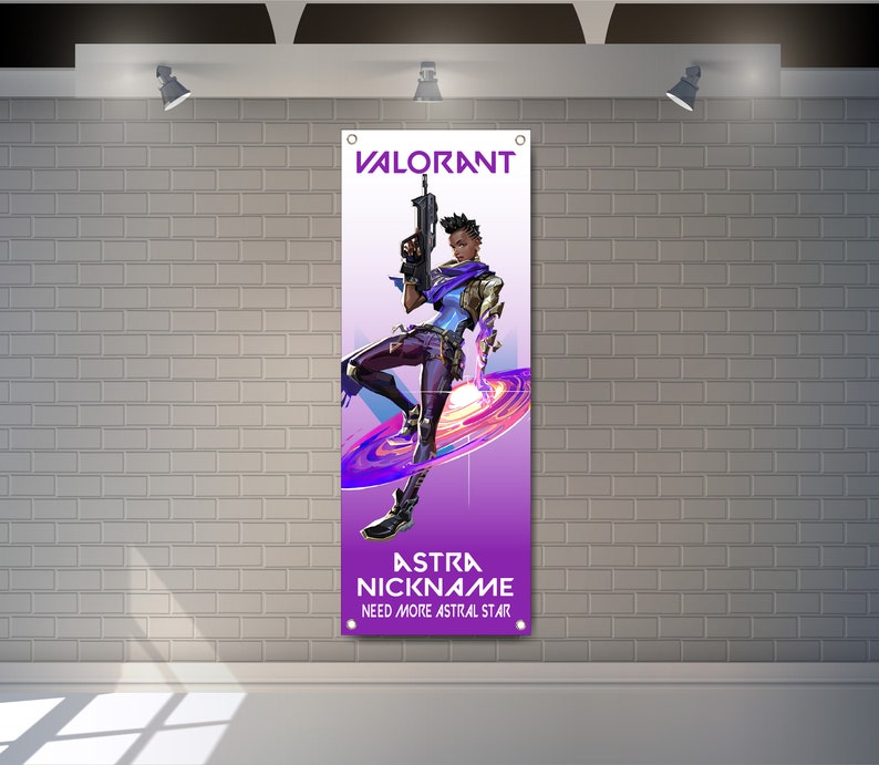 Valorant Astra Personalized Nickname Banner: Custom Gaming Wall Art - Etsy