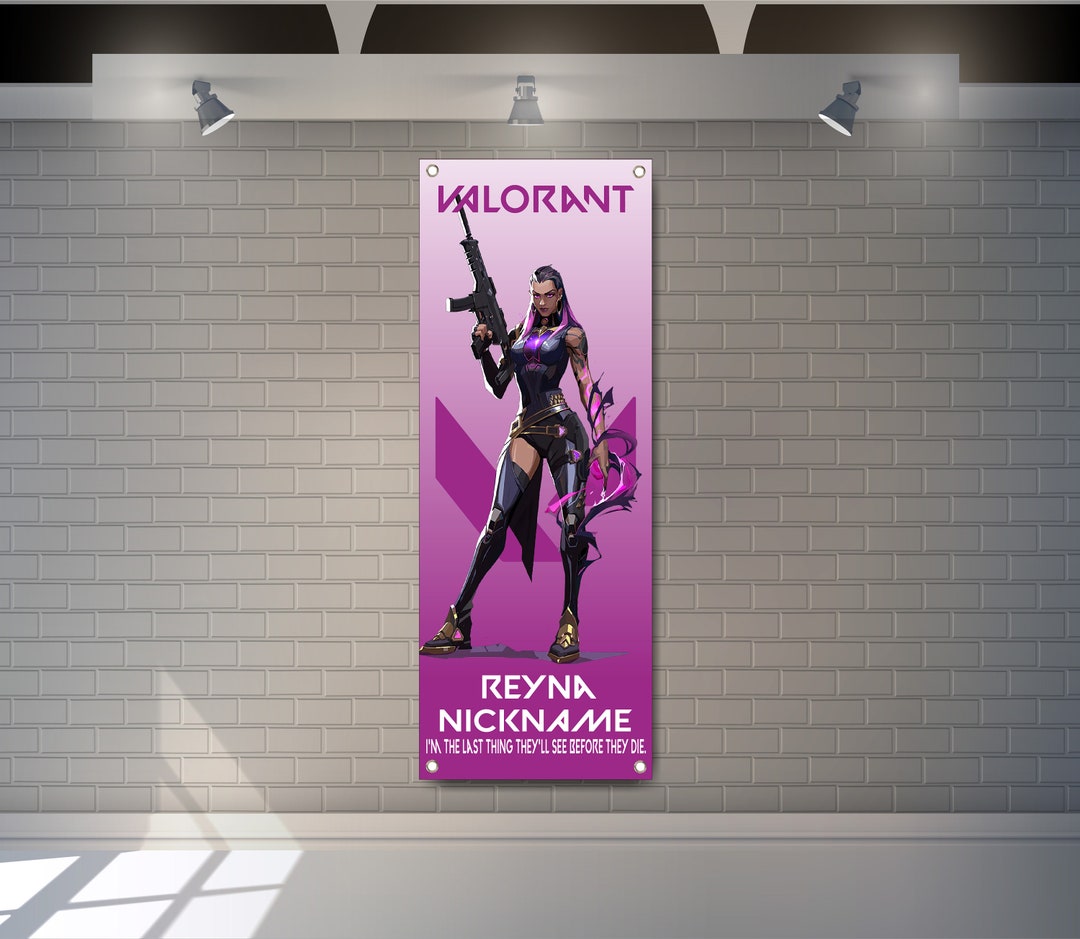 Valorant Reyna Personalized Nickname Custom Banner Wall Art Gaming ...