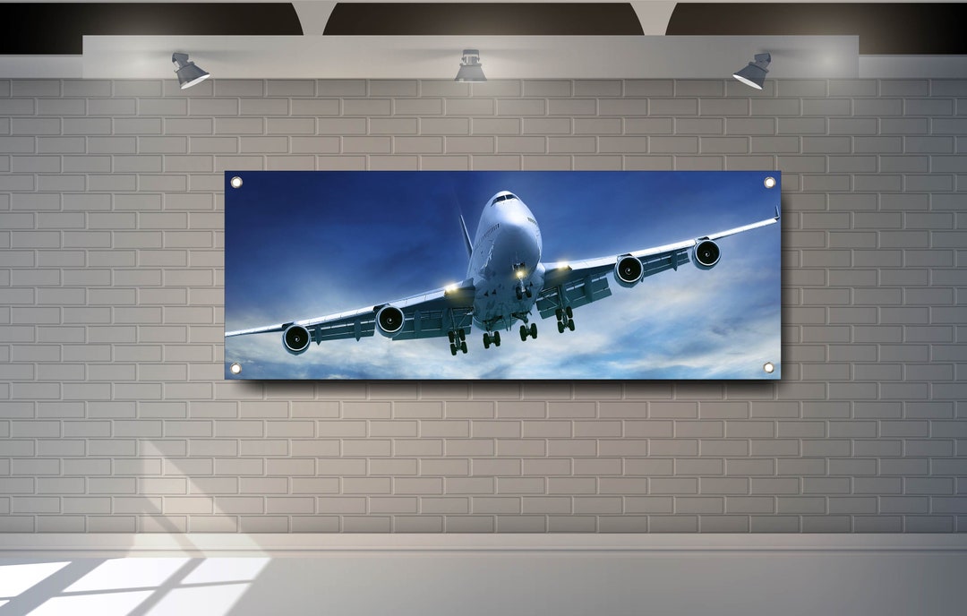 Boeing 747 Banner: Aviation Wall Art, Aircraft Decor - Etsy