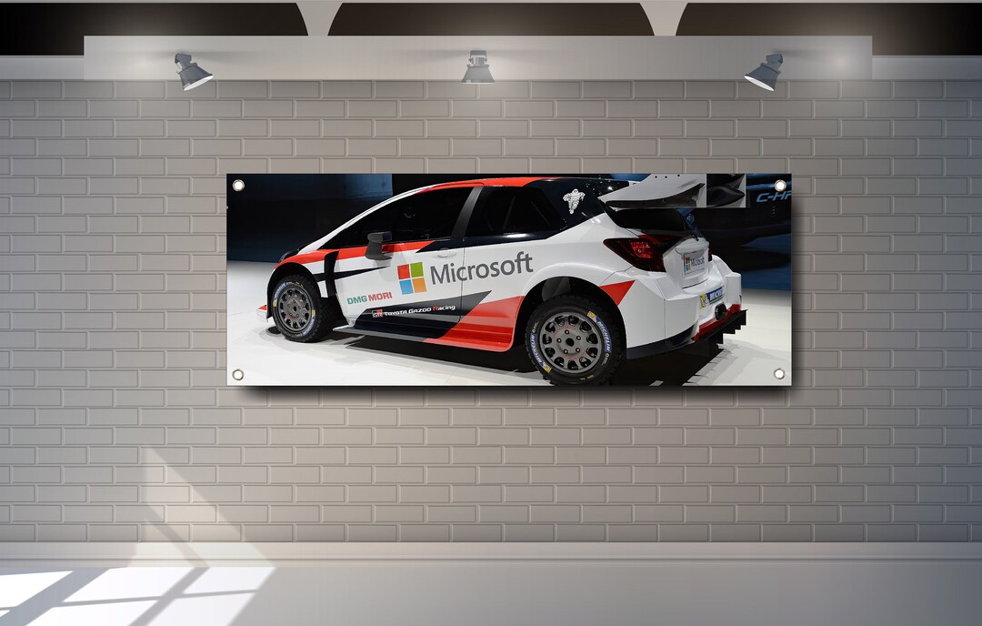 Toyota Yaris WRC Classic Wall Art Cars Retro PVC Vinyl Banner Garage ...