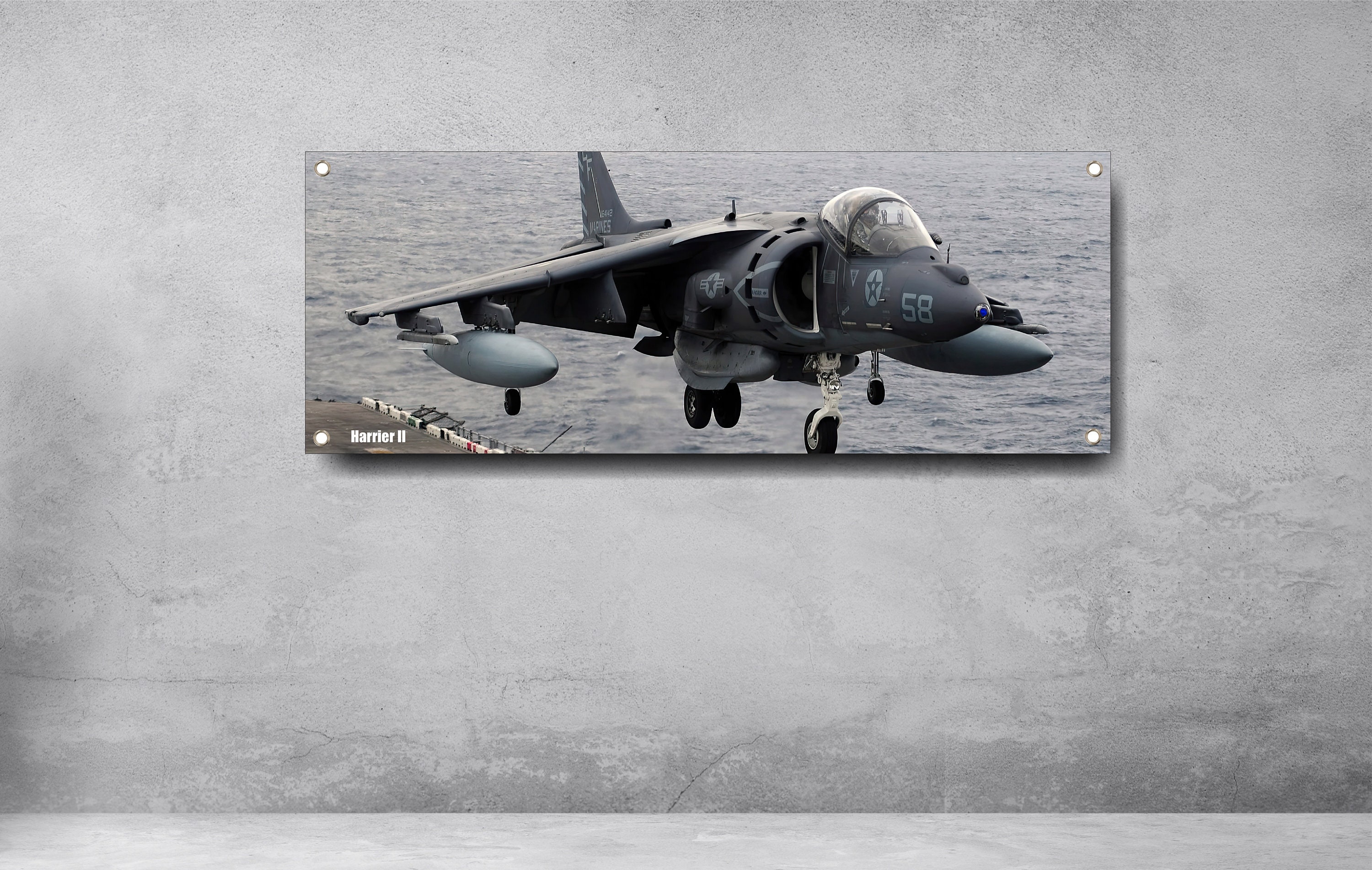 Mcdonnell Douglas AV-8B Harrier II PVC Vinyl Banner Garage Showroom ...