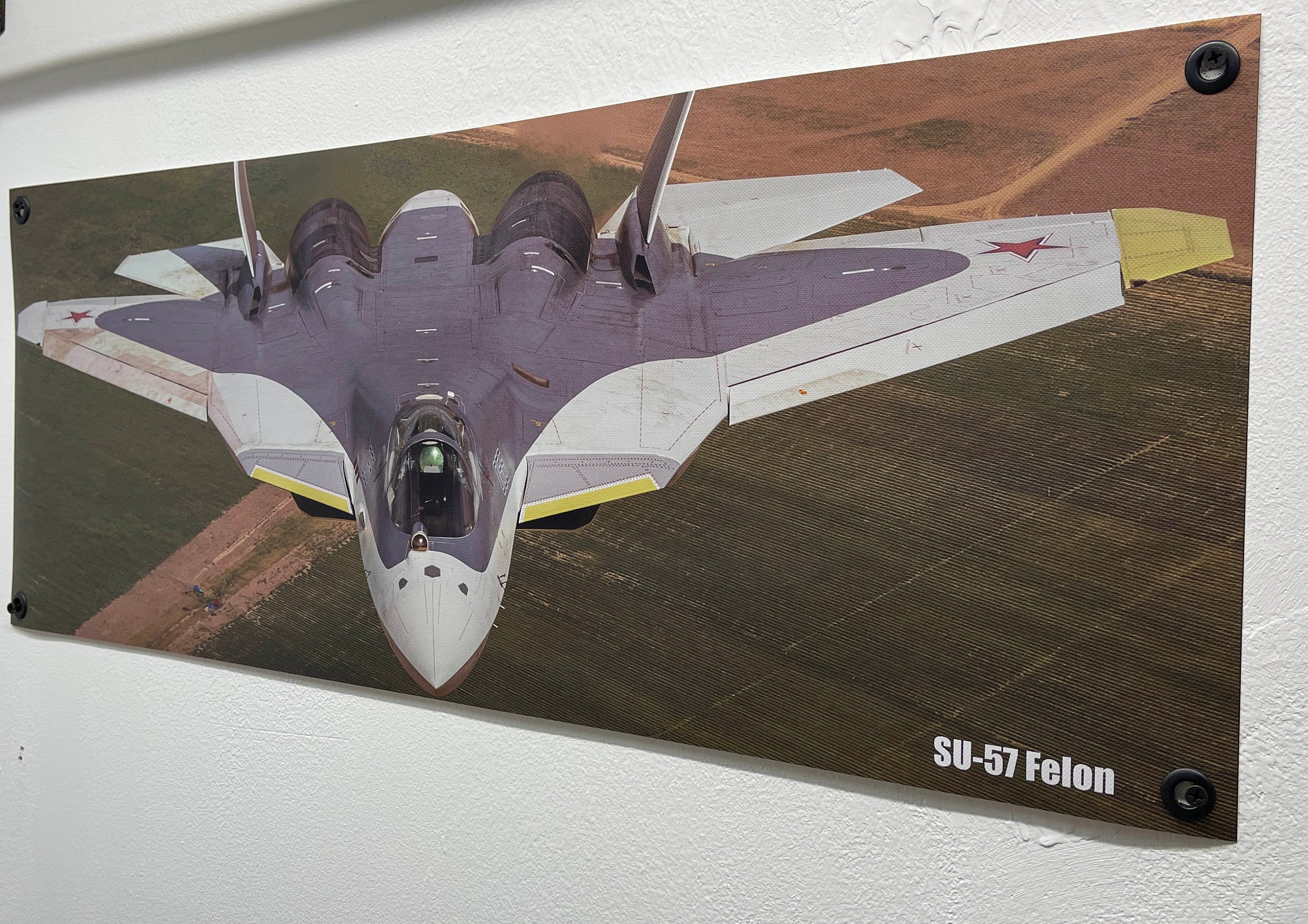 Sukhoi Su-57 Felon PAK FA Fighter Aircraft Jets PVC Vinyl Banner Garage ...