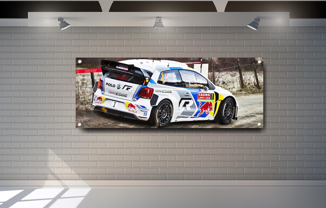 Volkswagen Polo R World Rally Team WRC Wall Art Cars PVC Vinyl Banner ...