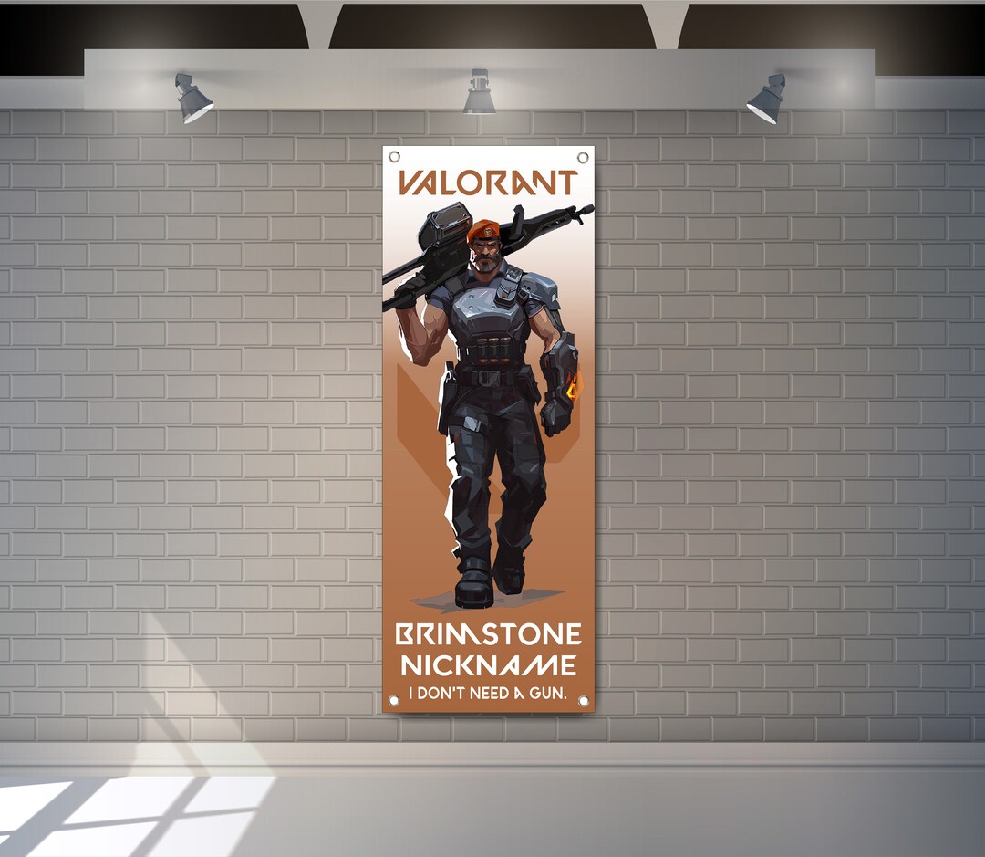 Valorant Brimstone Personalized Nickname Wall Art Custom Banner ...