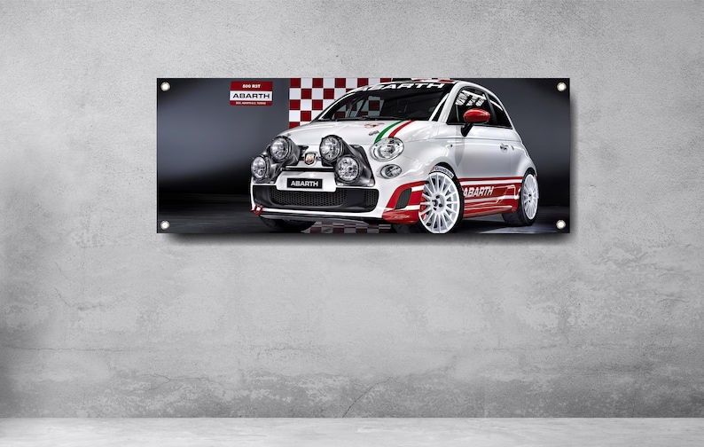 Fiat Abarth 500 Cars PVC Vinyl Banner Garage Showroom Sign Decoration ...