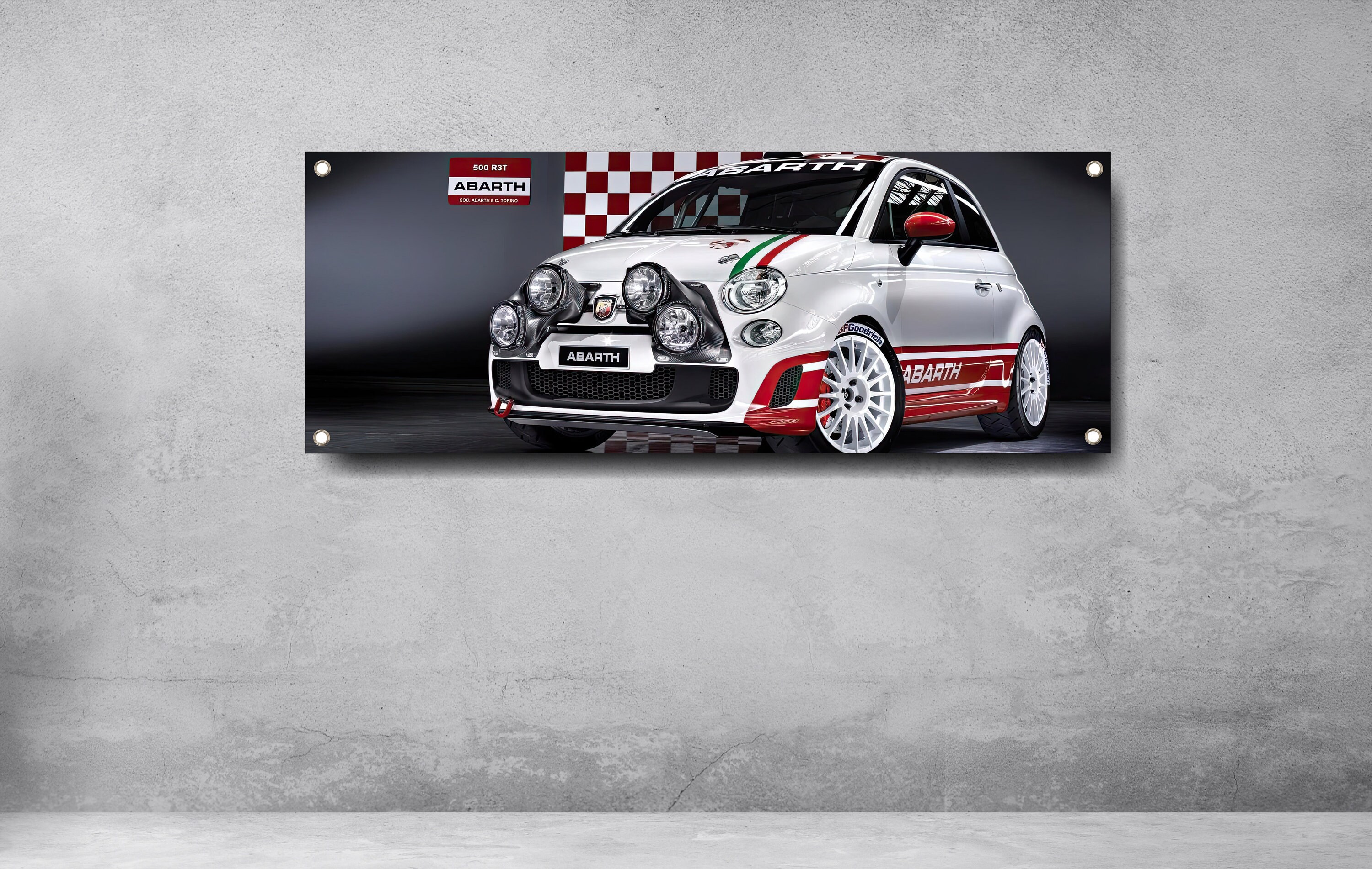 Fiat Abarth 500 Cars PVC Vinyl Banner Garage Showroom Sign Decoration ...