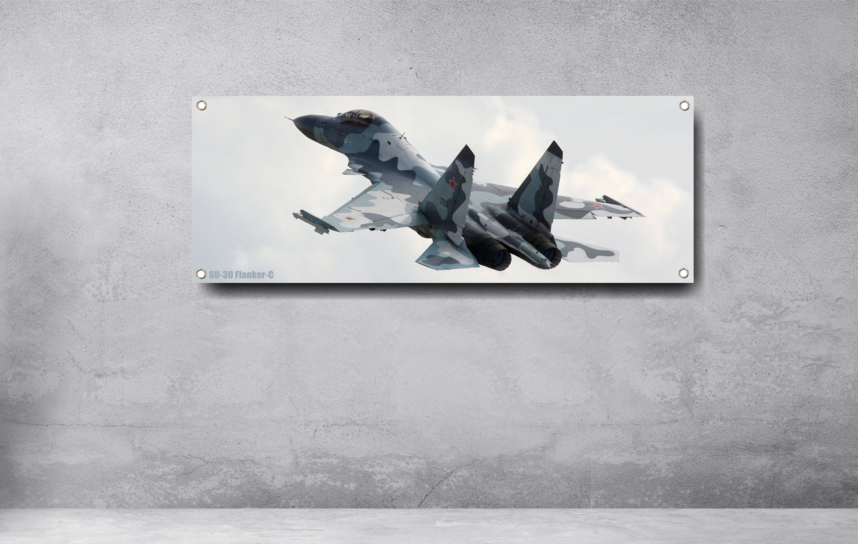 Sukhoi Su-30 Flanker-h Fighter Aircraft Jets PVC Vinyl Banner Garage ...