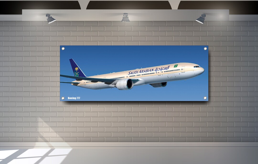 Boeing 777 Aircraft Transport Jets PVC Vinyl Banner Garage Showroom ...