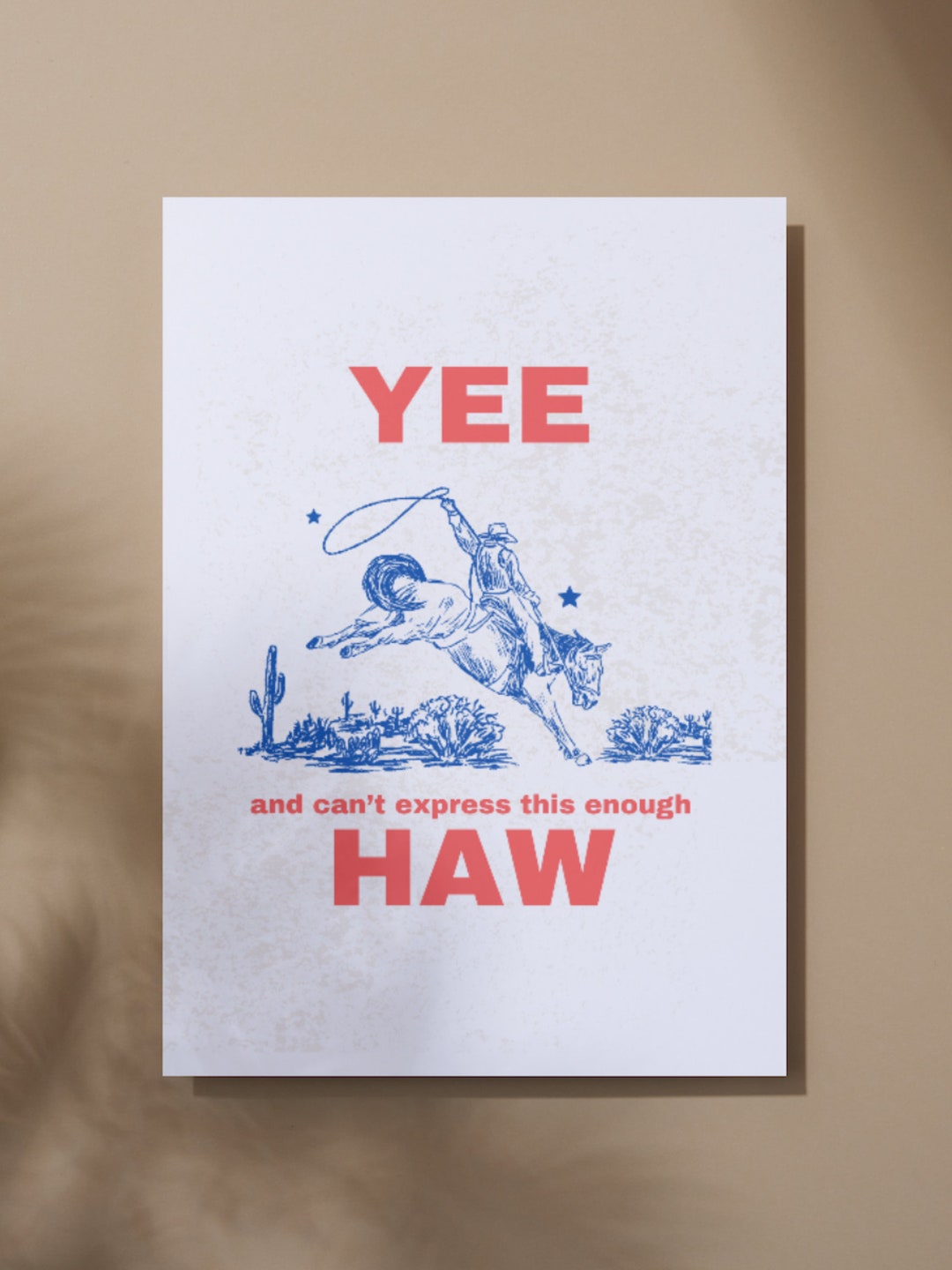 Western Poster, Yee Haw Gloss Poster - Etsy