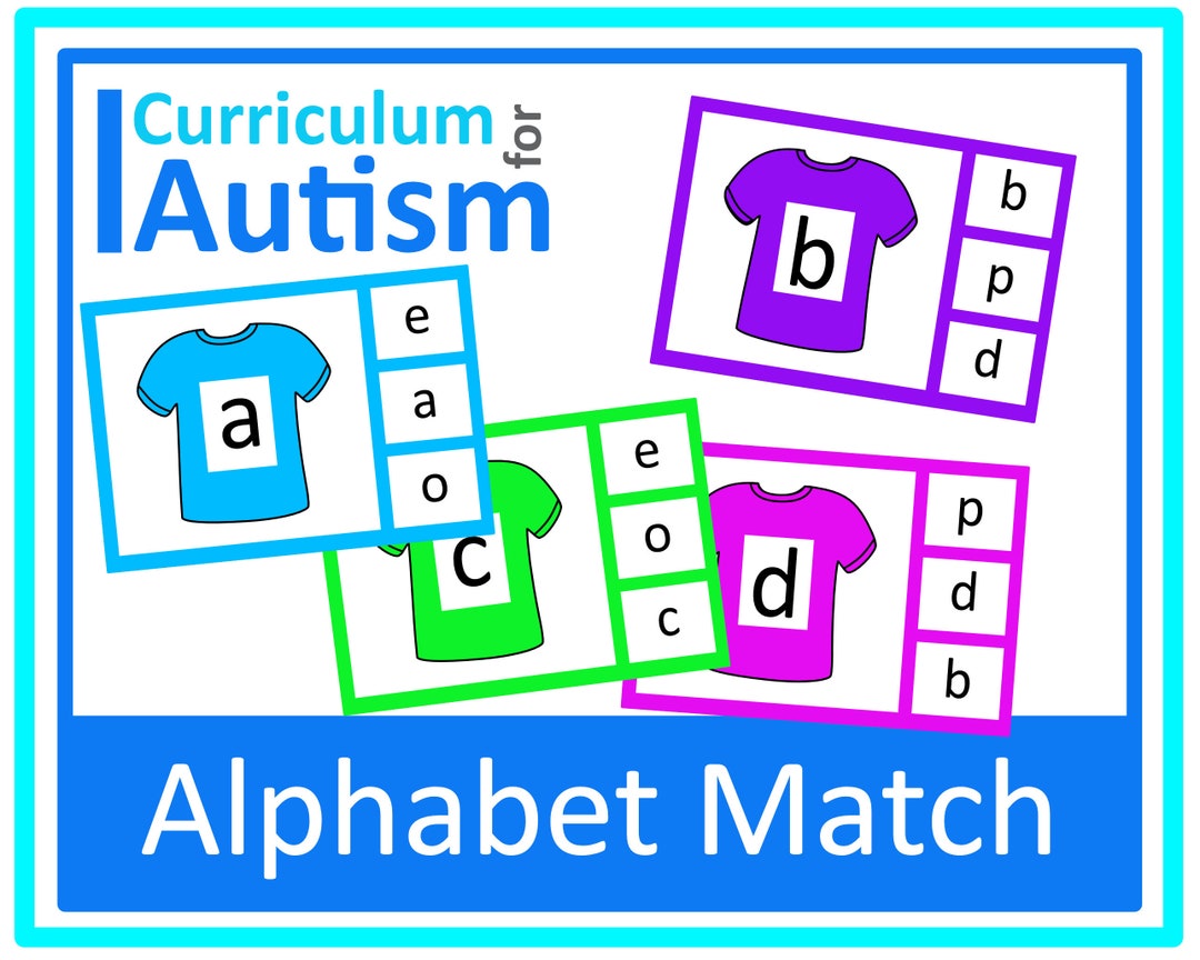 Letters of the Alpahabet Lower Case Match Clip Cards Autism Special ...