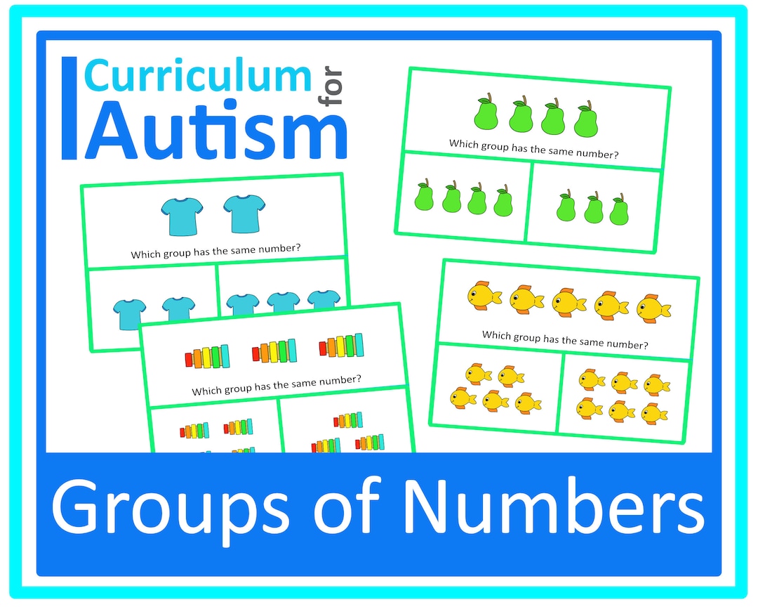 Comparing Groups of Numbers Picture Clip Cards Autism Special Education ...