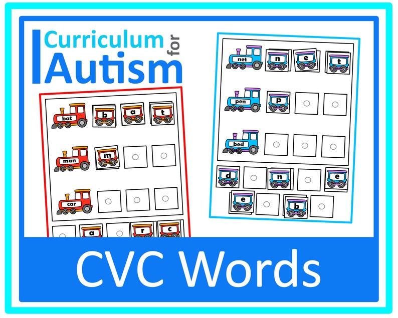 Read and Spell CVC Words Trains Phonics Mats File Folders - Etsy
