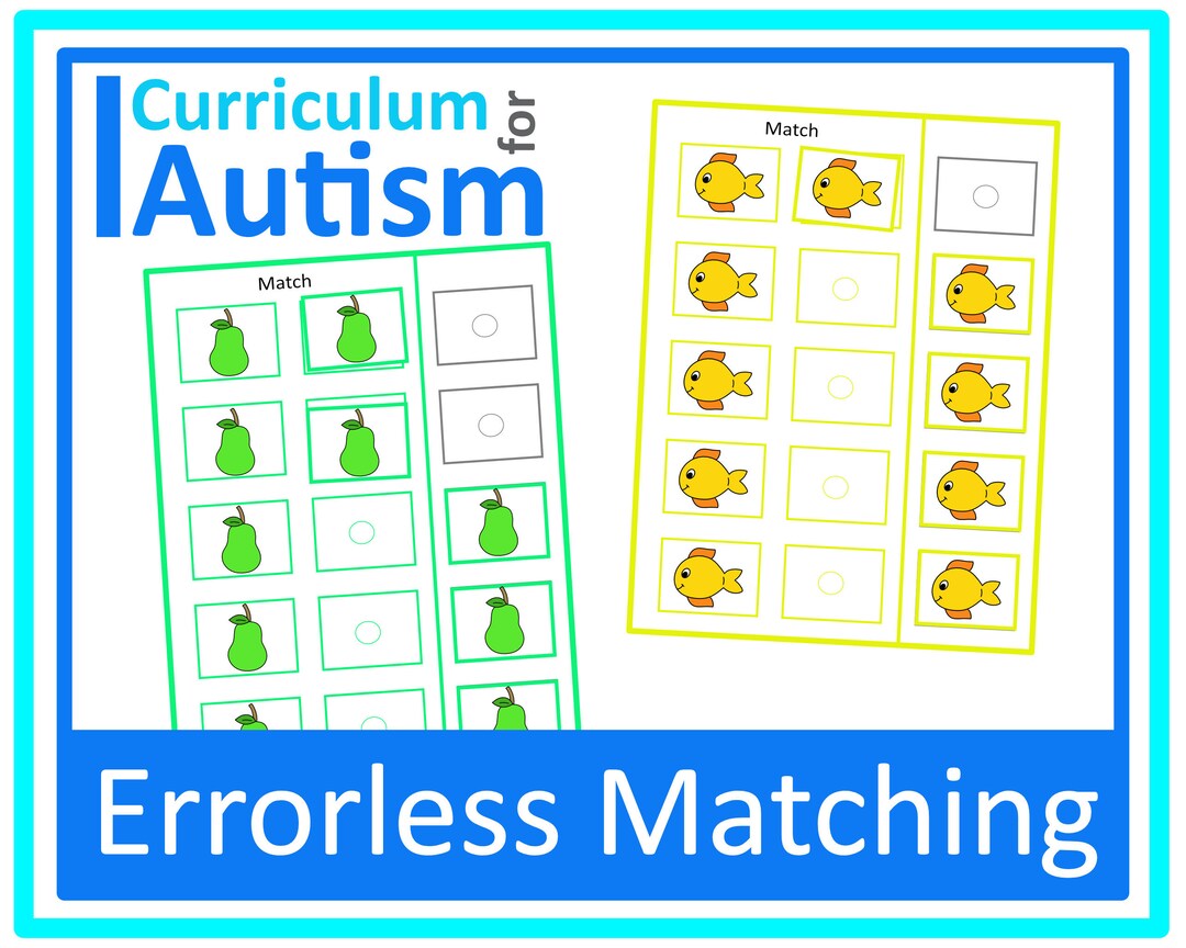 Errorless Task Picture Matching Mats Autism Special Education - Etsy