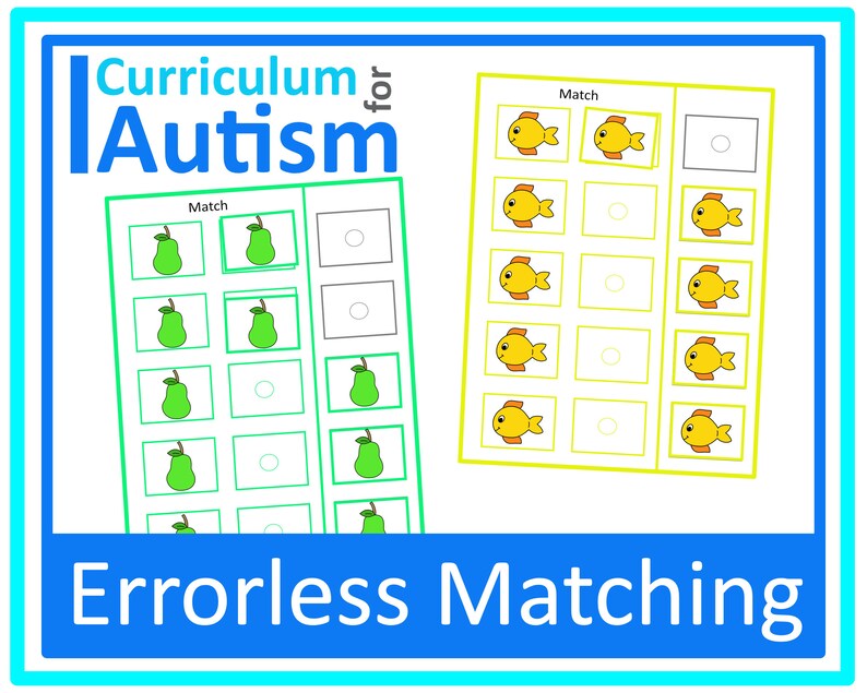 Errorless Task Picture Matching Mats Autism Special Education - Etsy