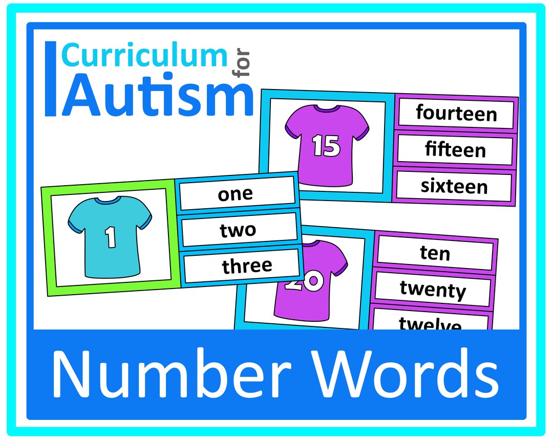 Number Words to 20 Match Clip Cards Autism Special Education - Etsy