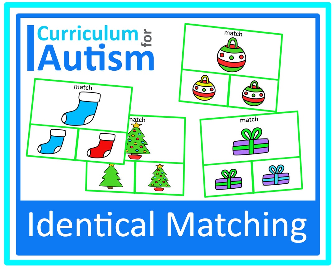 Christmas Holidays Identical Picture Match Clip Cards Autism Special ...