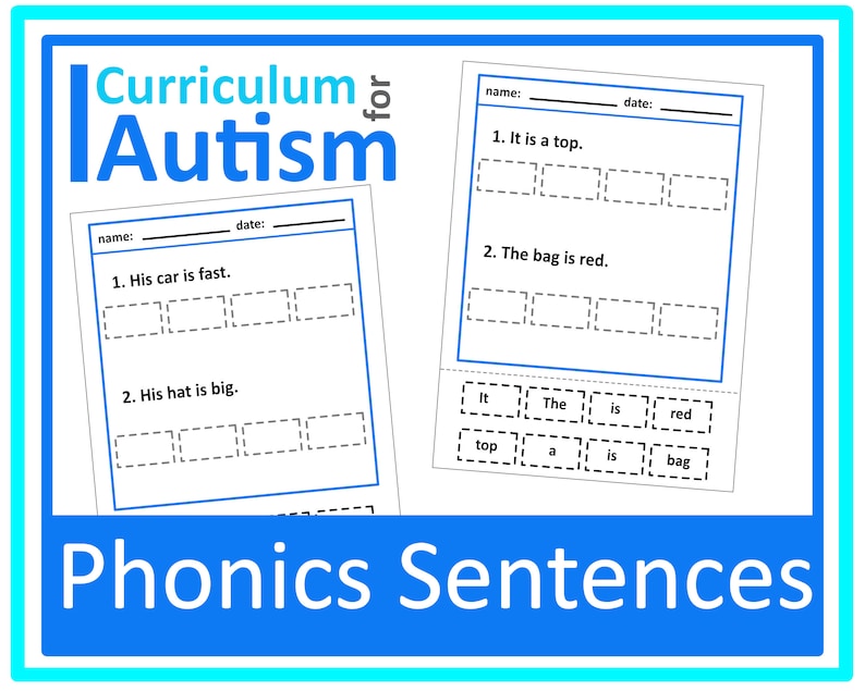 Phonics Decodable Words Cut Paste Reading Writing Sentences - Etsy UK