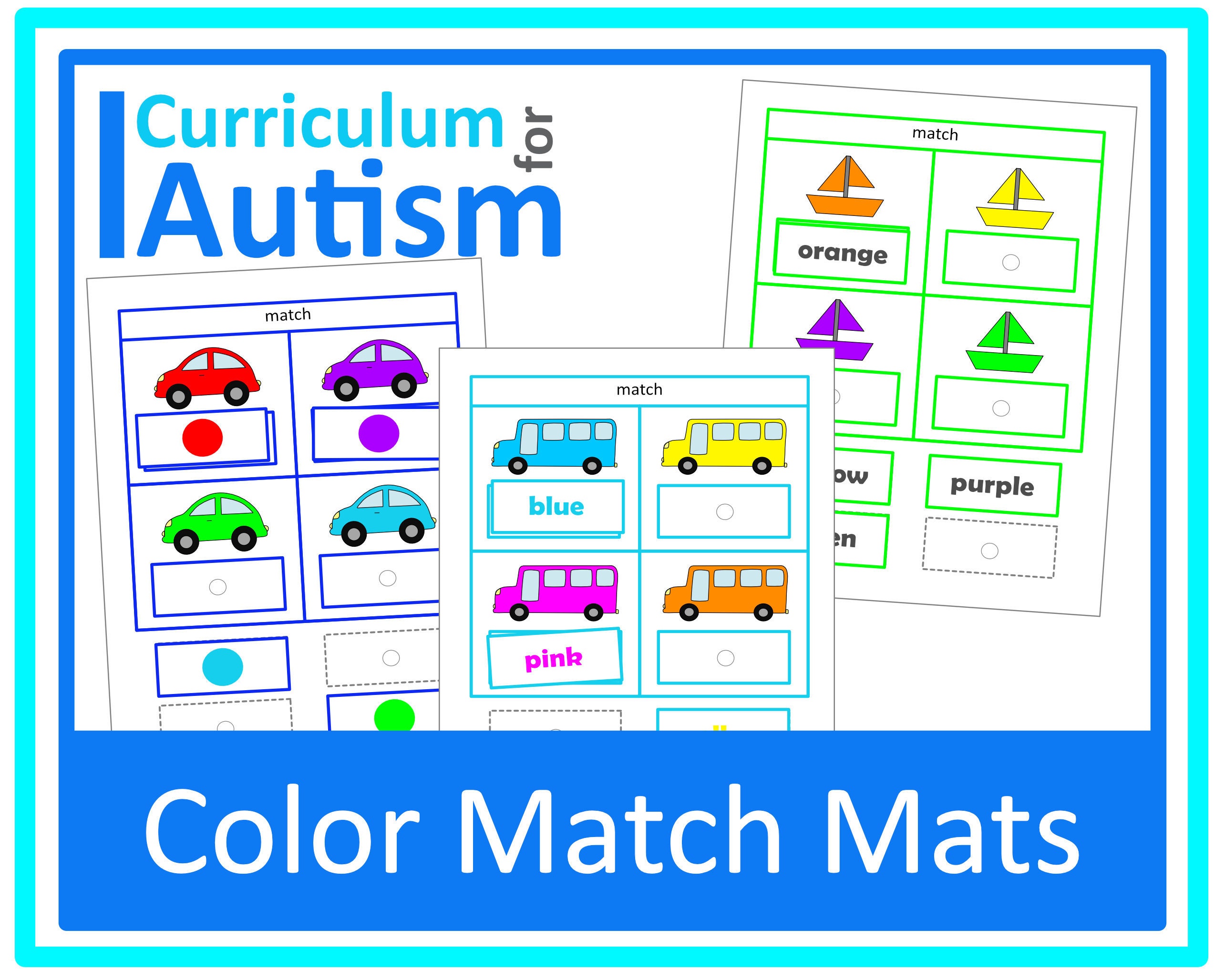 Color Match Transportation Vehicles Mats Autism Special Education - Etsy