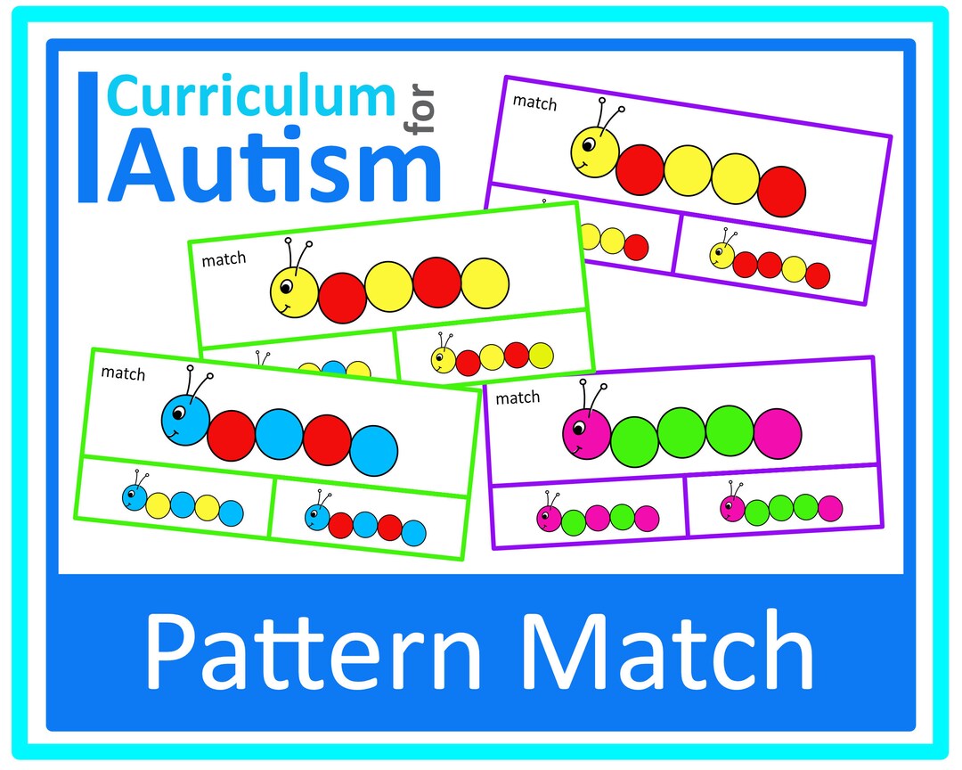 Color and Pattern Match Caterpillars Clip Cards Autism Special ...