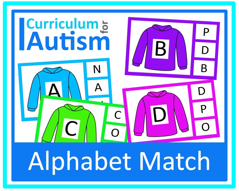 Letters of the Alphabet Uppercase Match Clip Cards Autism - Etsy