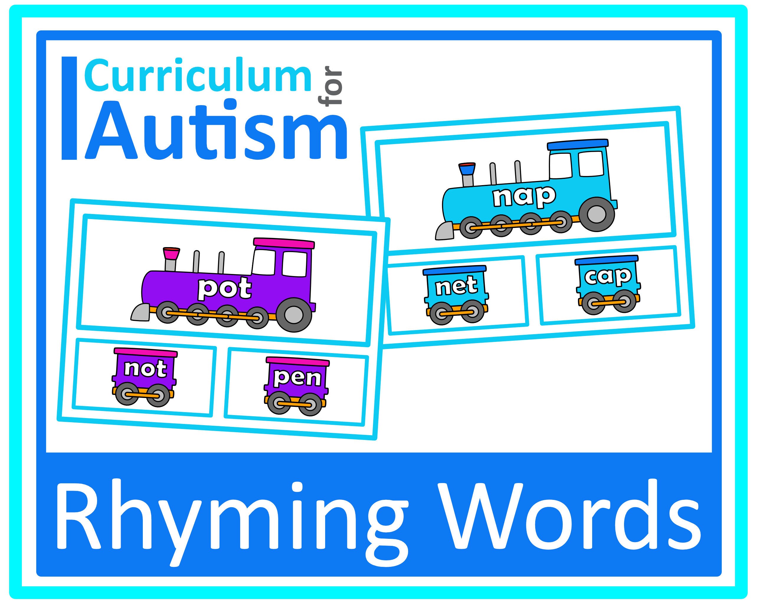 Rhyming CVC Words Phonics Trains Clip Cards Autism Special Education - Etsy