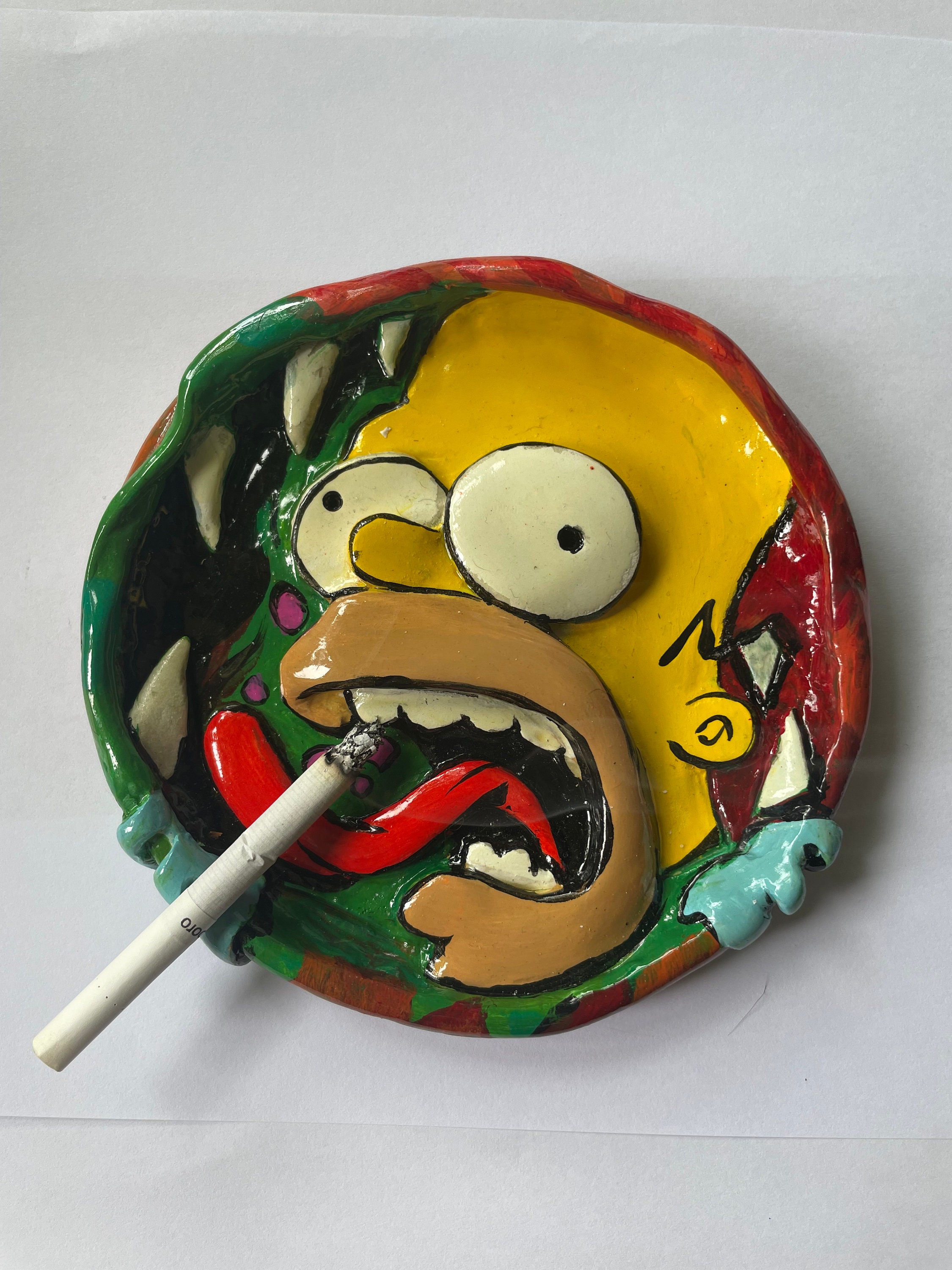 Homer Simpson Scream ,treehouse of Horror, Clay Trinket Dish ,incense ...