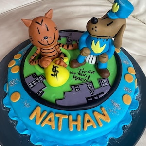 DOGMAN Inspired Cake Topper Petey Fondant Handmade Kids Birthday Cake ...