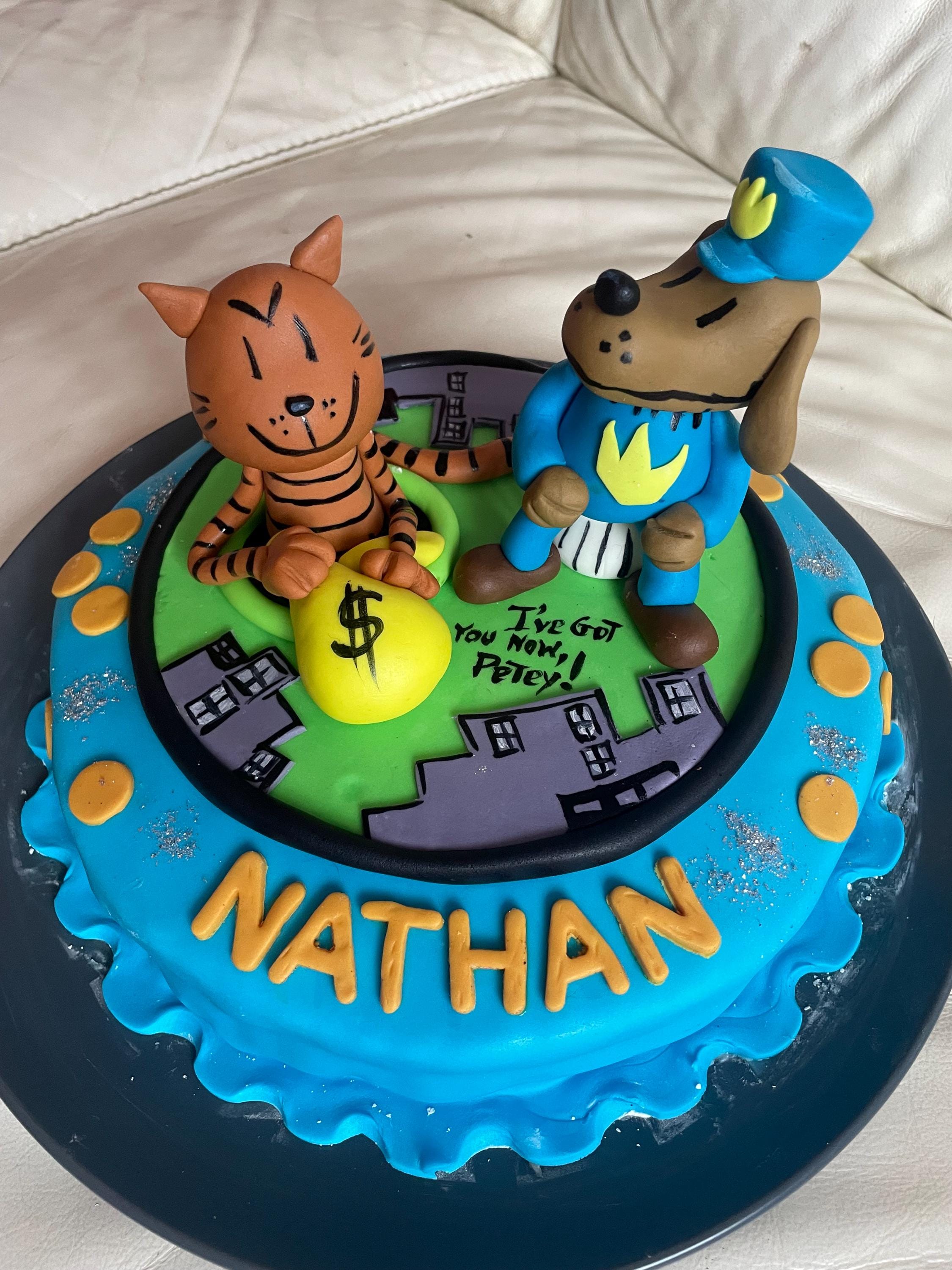 DOGMAN Inspired Cake Topper Petey Fondant Handmade Kids Birthday Cake ...