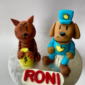 DOGMAN Inspired Cake Topper Petey Fondant Handmade Kids Birthday Cake ...