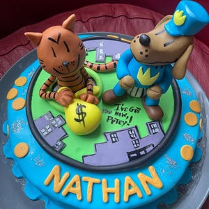 DOGMAN Inspired Cake Topper Petey Fondant Handmade Kids Birthday Cake ...