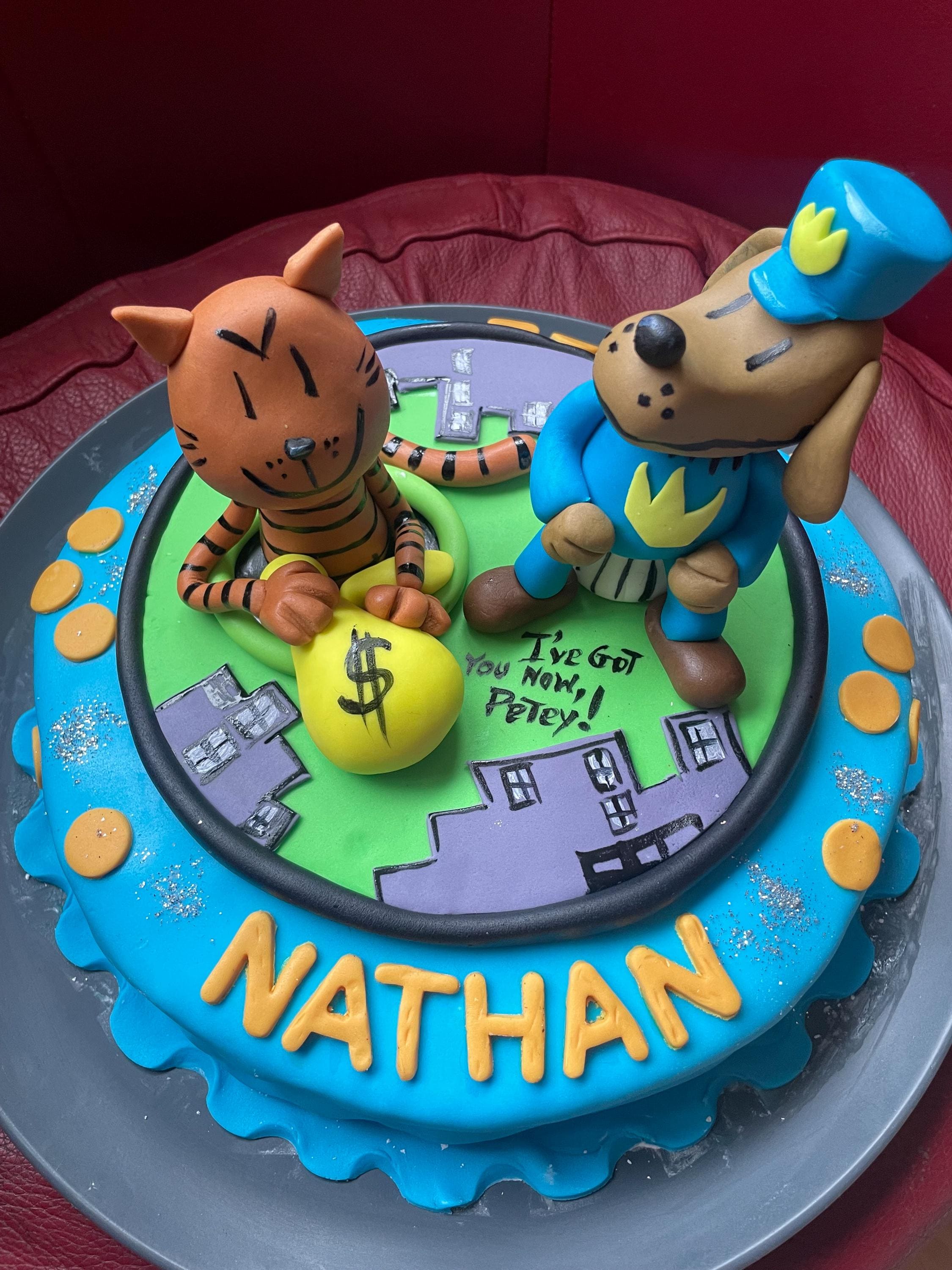DOGMAN Inspired Cake Topper Petey Fondant Handmade Kids Birthday Cake ...