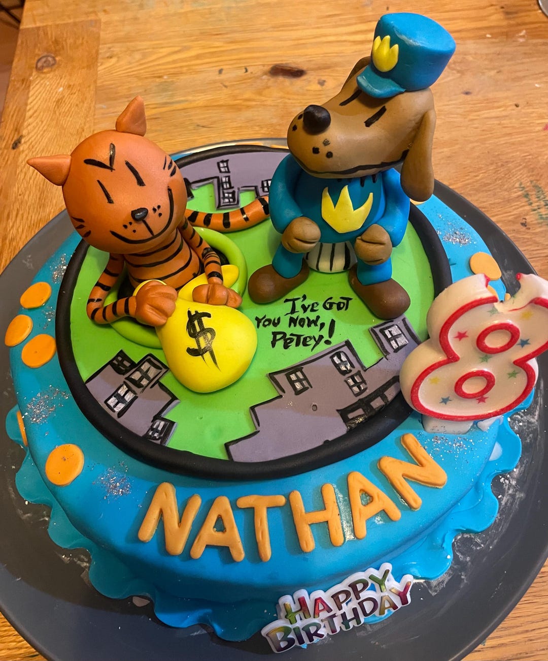 DOGMAN Inspired Cake Topper Petey Fondant Handmade Kids Birthday Cake ...