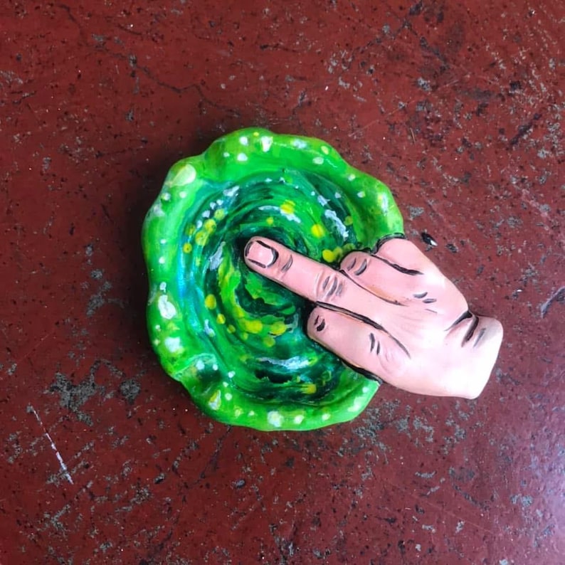 Rick and Morty Middle Finger Portal Inspired Funny Cartoon Handcrafted ...