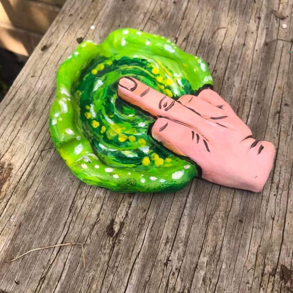 Rick and Morty Middle Finger Portal Inspired Funny Cartoon Handcrafted ...