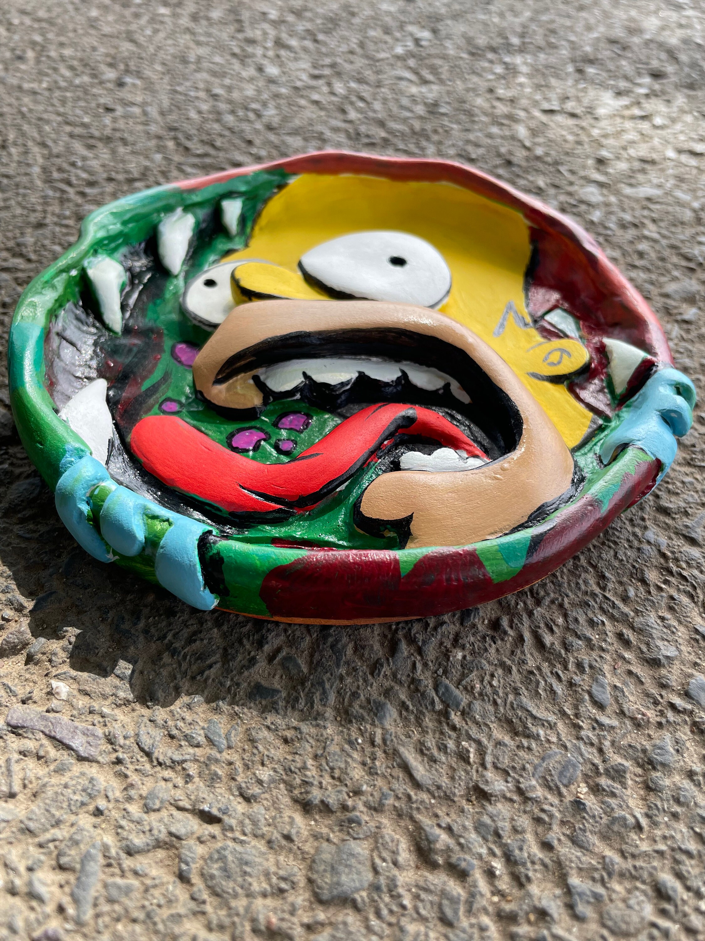 Homer Simpson Scream ,treehouse of Horror, Clay Trinket Dish ,incense ...