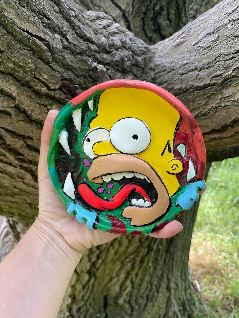 Homer Simpson Scream ,treehouse of Horror, Clay Trinket Dish ,incense ...