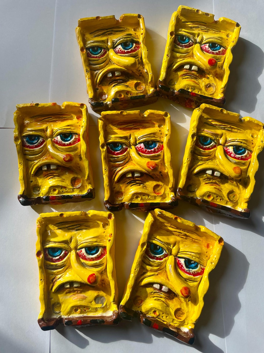 Sponge Character Clay Ashtray, Handmade Gift - Etsy