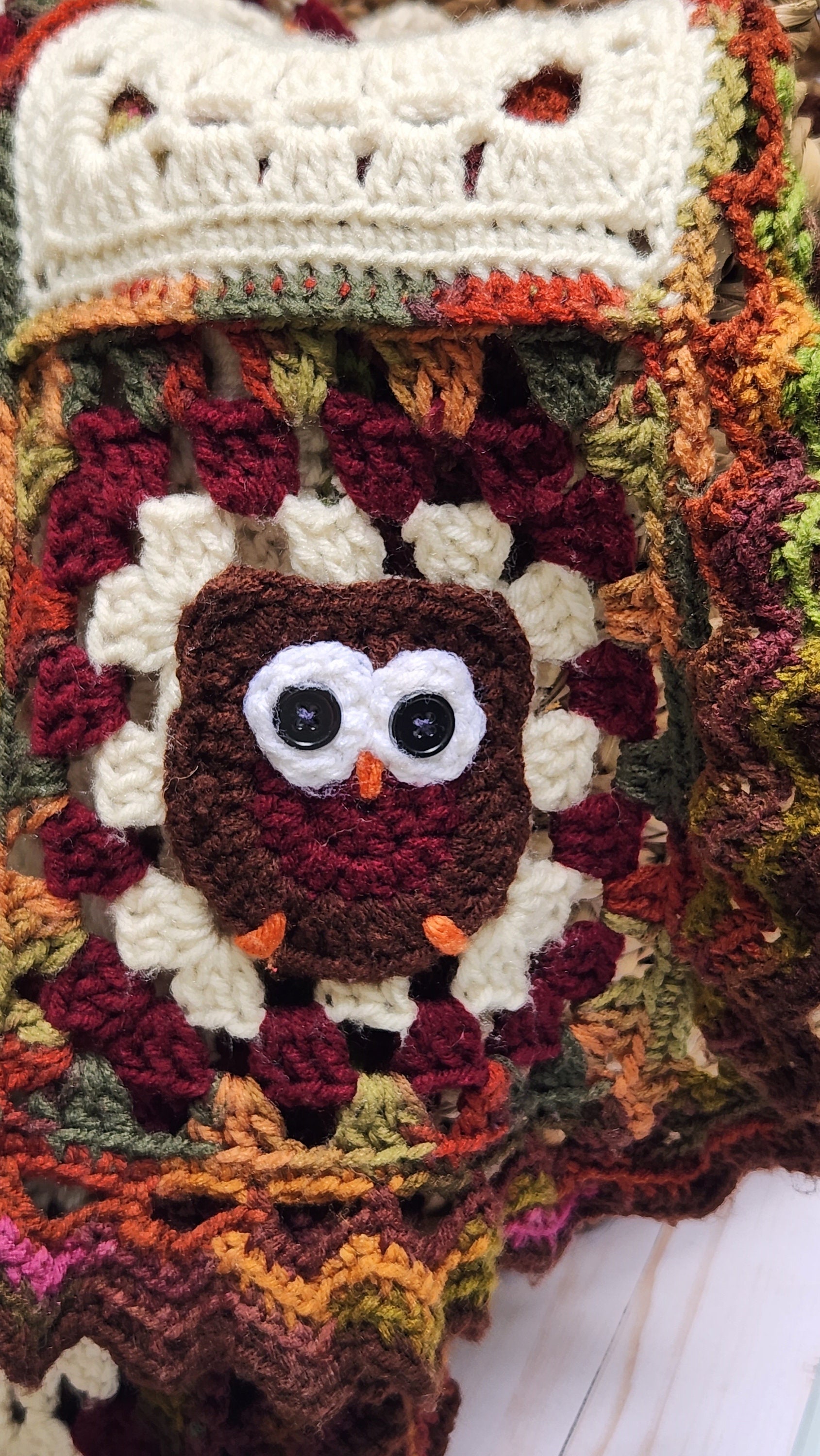 Crochet Owl Granny Square Throw Blanket - Etsy