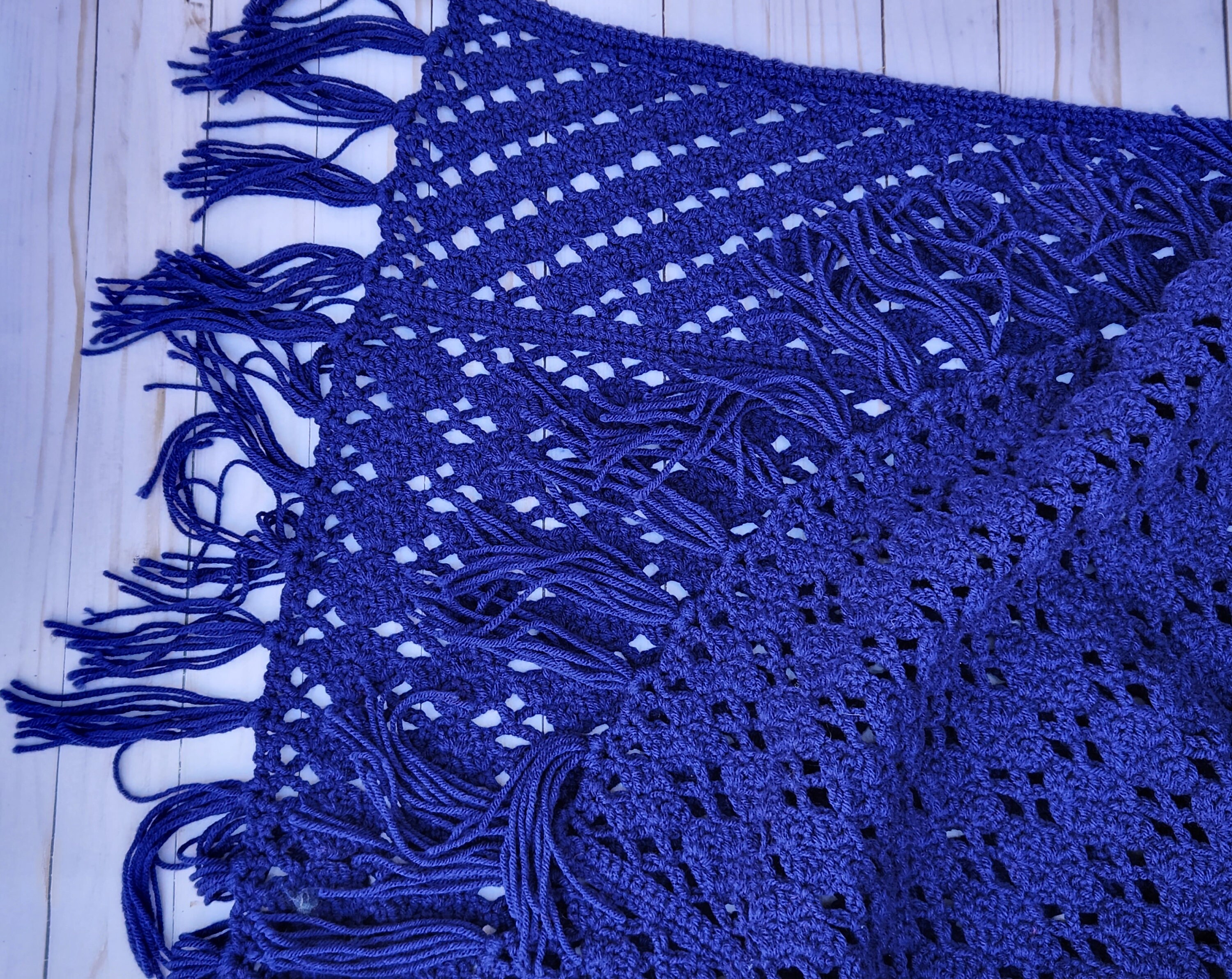 Crochet Navy Blue Blanket Diamond Stitch - Etsy