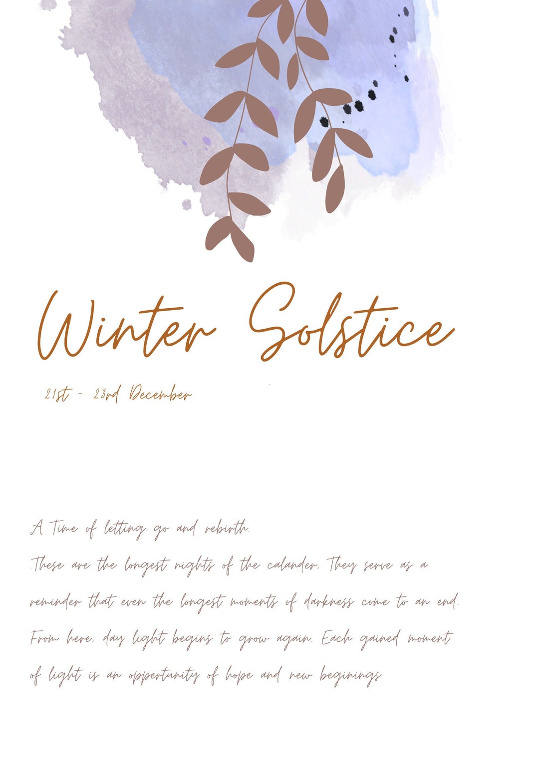 Winter Solstice A3 Print - Etsy