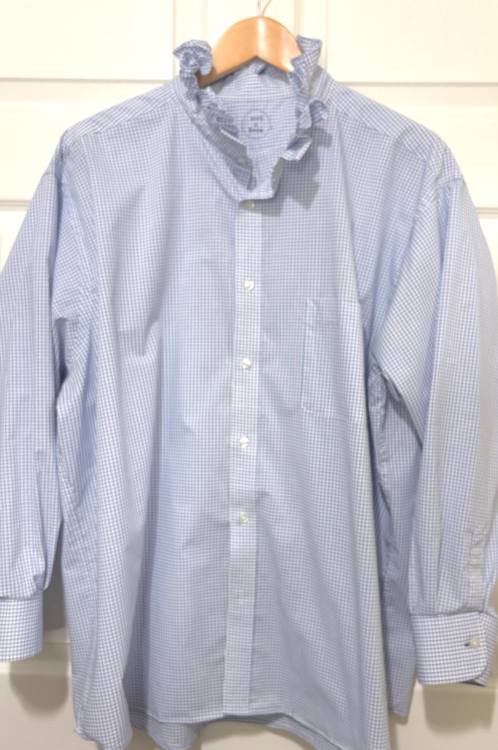 Women's 2XL, Reworked Men's Shirt With Ruffle Collar | Perfectly ...
