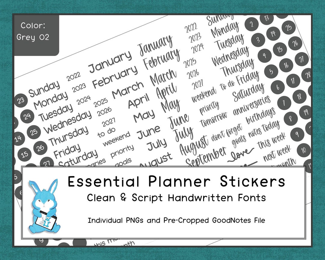 Grey 02 Date Dots Months Days Years Doodles Labels - Etsy