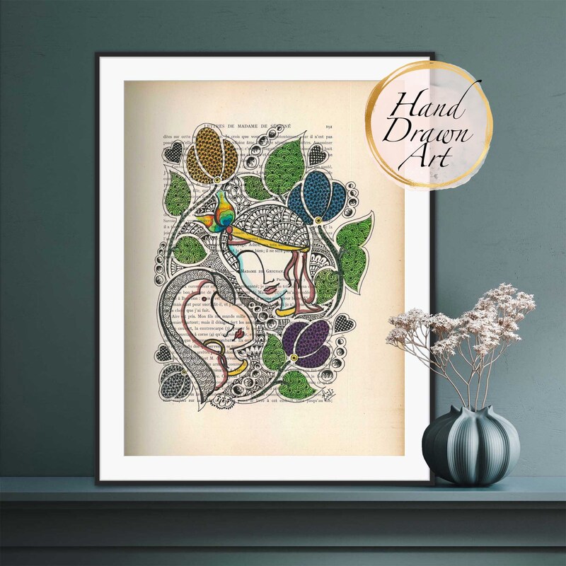 Krishna Drawing Mandala - Etsy