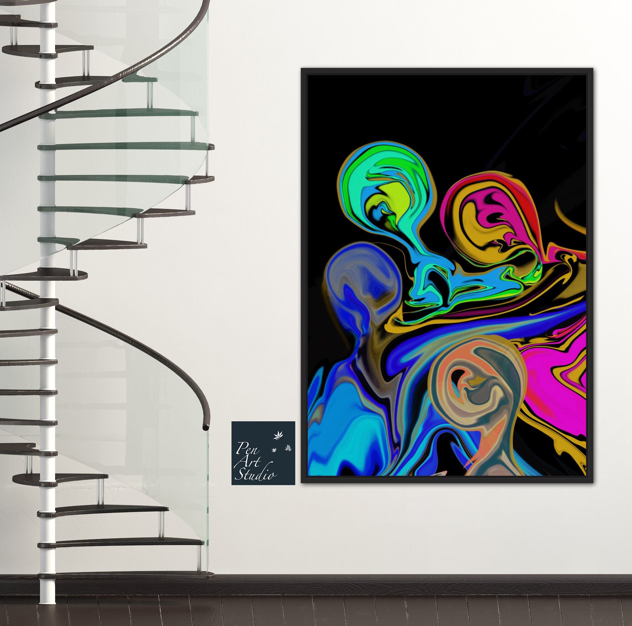 Extra Large Halloween Trippy Goth Family Portrait Wall Art, Unique ...