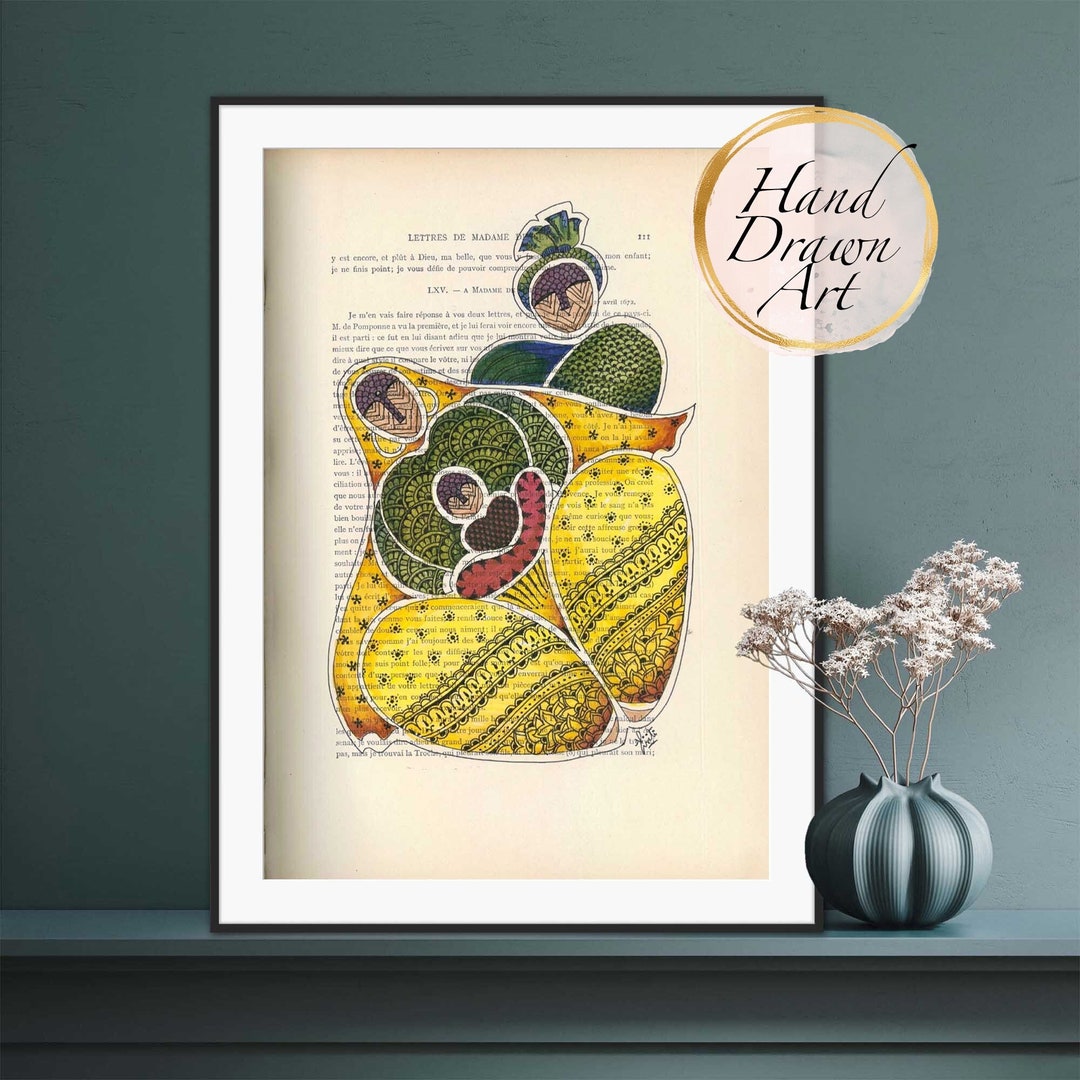 Body Positive Family Painting Wall Art Decor, Surreal Soulmate Drawing ...