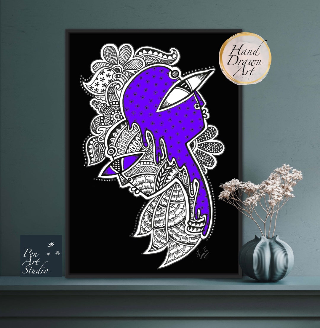 Inspirational Female Yin Yang Faces Wall Art Decor, Special Gift for ...