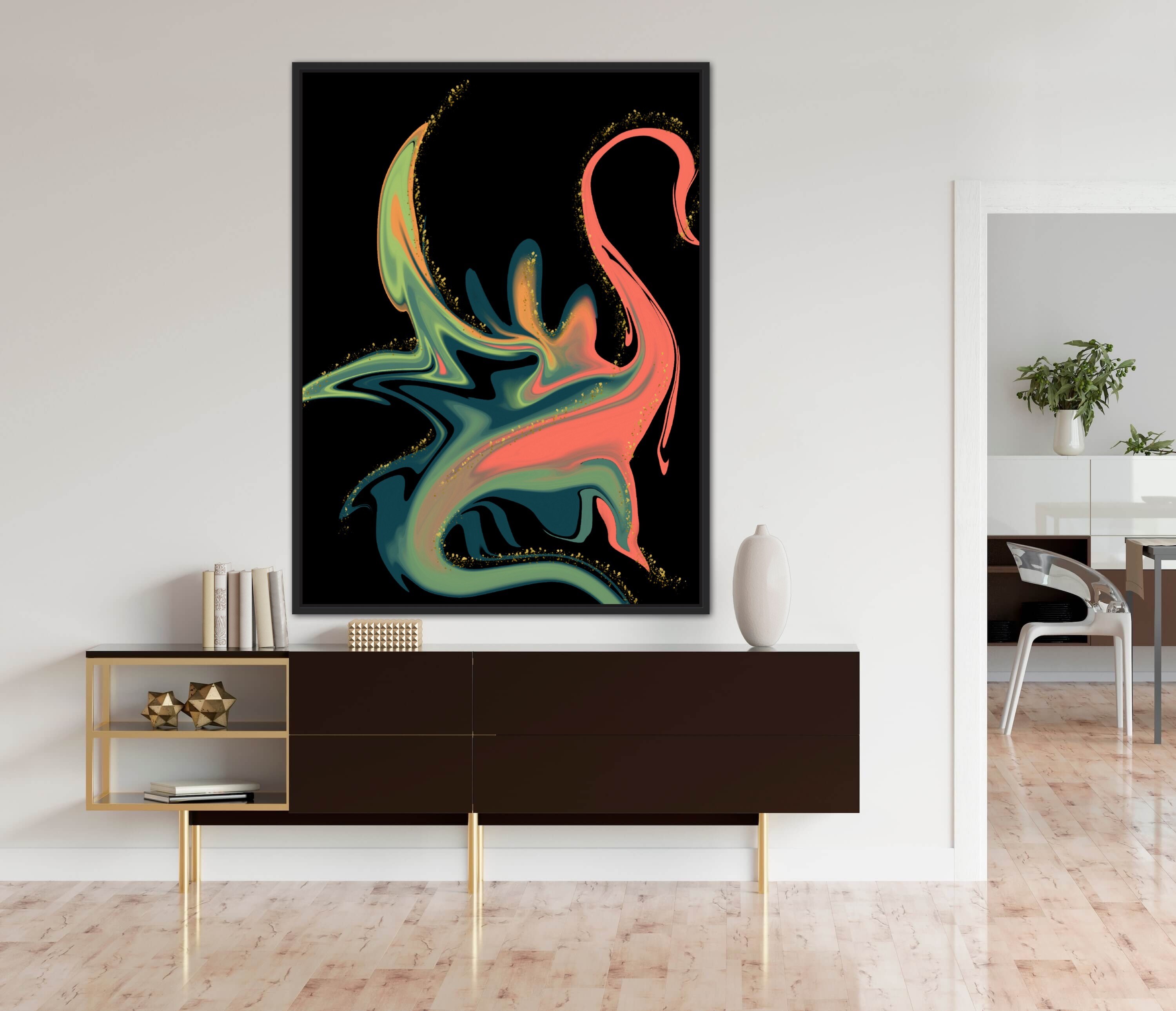 Colorful Preppy Room Decor Wall Art, Extra Large Abstract Print, 21st ...