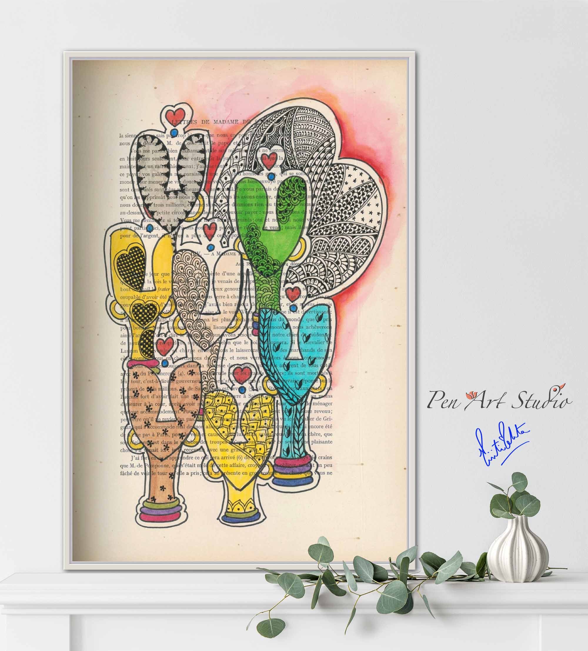 Vibrant Coquette Modern Bohemian Pop Art Hanging, Boho Chic Miss to Mrs ...