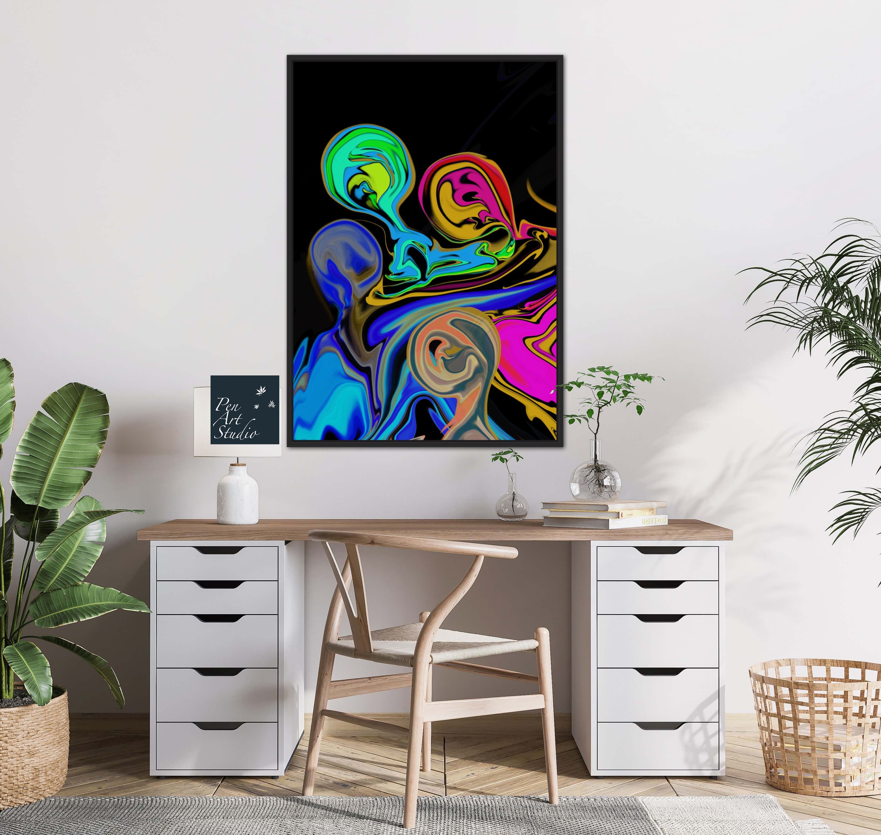 Extra Large Halloween Trippy Goth Family Portrait Wall Art, Unique ...