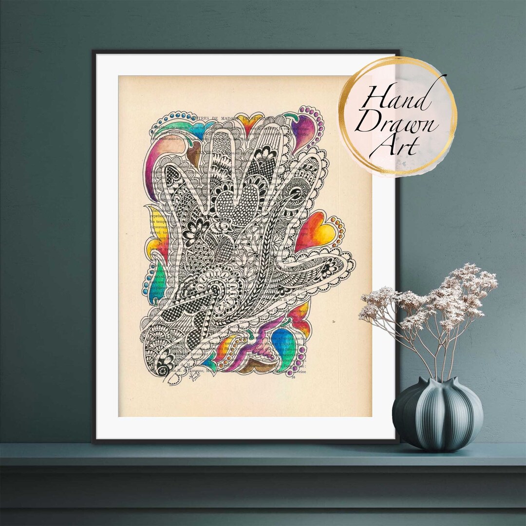 Floral Coquette Bridal Henna Preppy Home Dorm Decor, Zen Wall Art ...